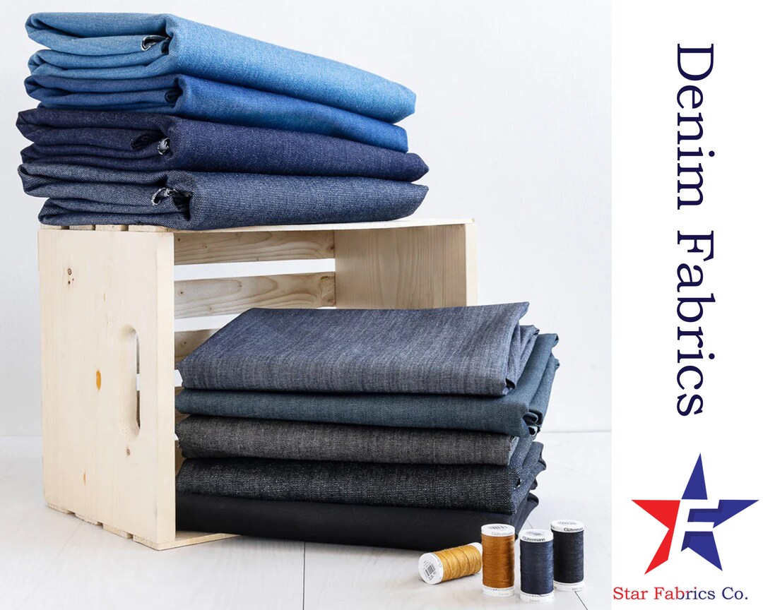Cotton Denim Fabric / Blue Heavy Denim Fabric / Washed Denim Jean ...