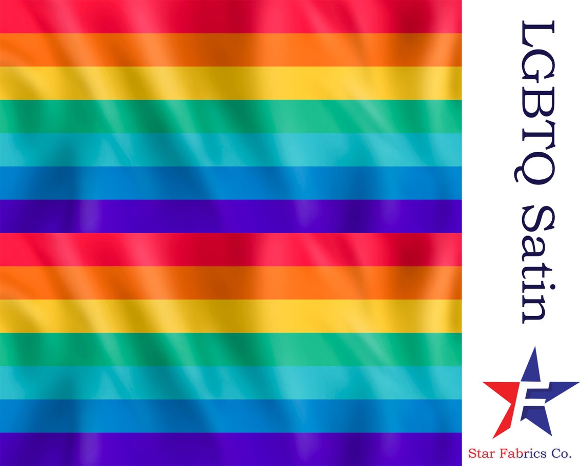 LGBTQ Satin Fabric by the Yard Craft With Pride and Equality Multi ...