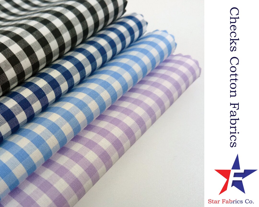 Cotton Check Fabric Samples / 100 % Cotton Fabric Samples / - Etsy