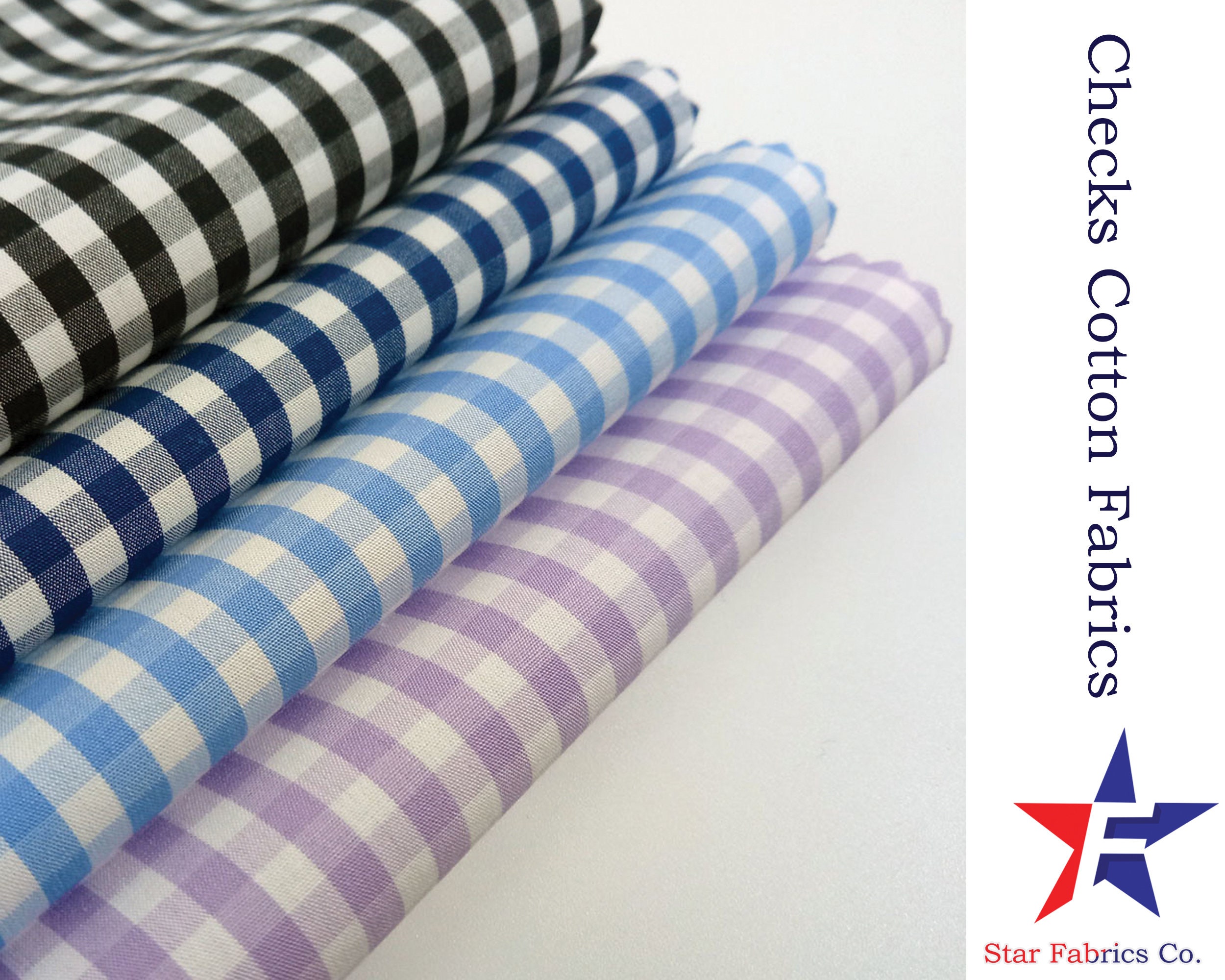Cotton Check Fabric Samples / 100 % Cotton Fabric Samples / - Etsy