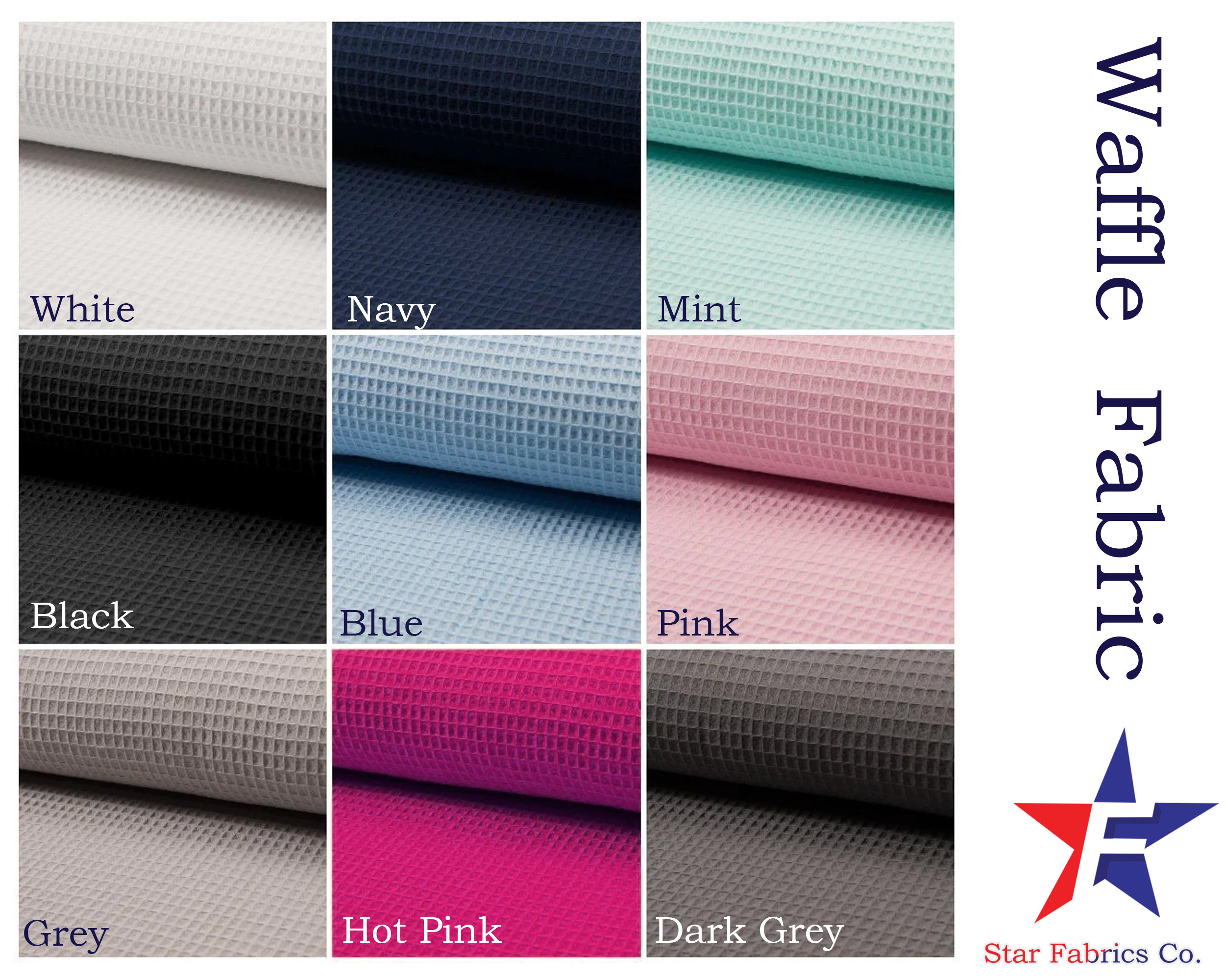 Waffle Knit Fabric Fabric by the Yard Sweater Fabric Waffle Polyester ...