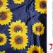 Satin Sunflowers Fabrics Print by the Yard Flowers Plants Field Leaves ...