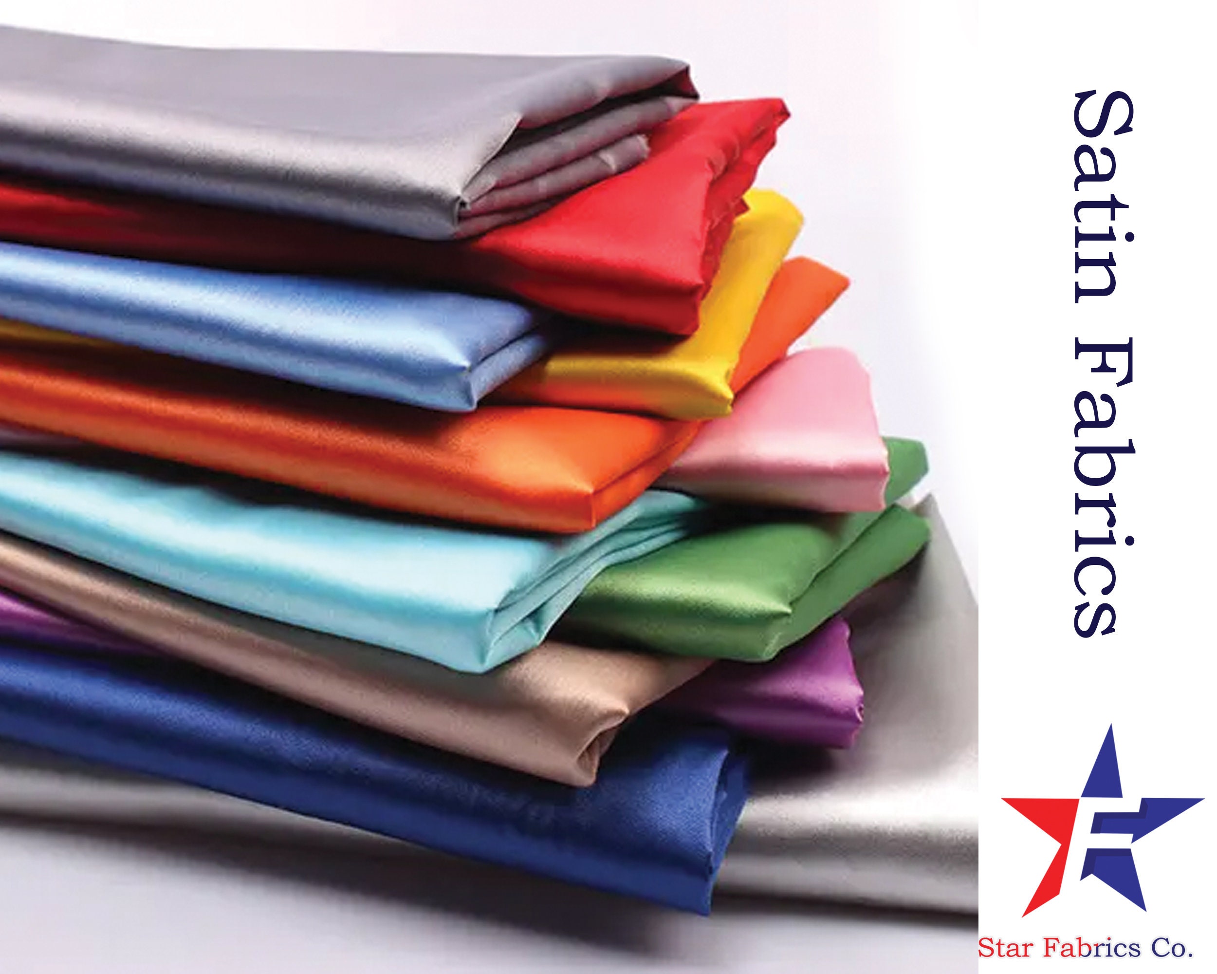 Silky Satin Dress Craft Fabric Plain Luxury Wedding Material Satin ...