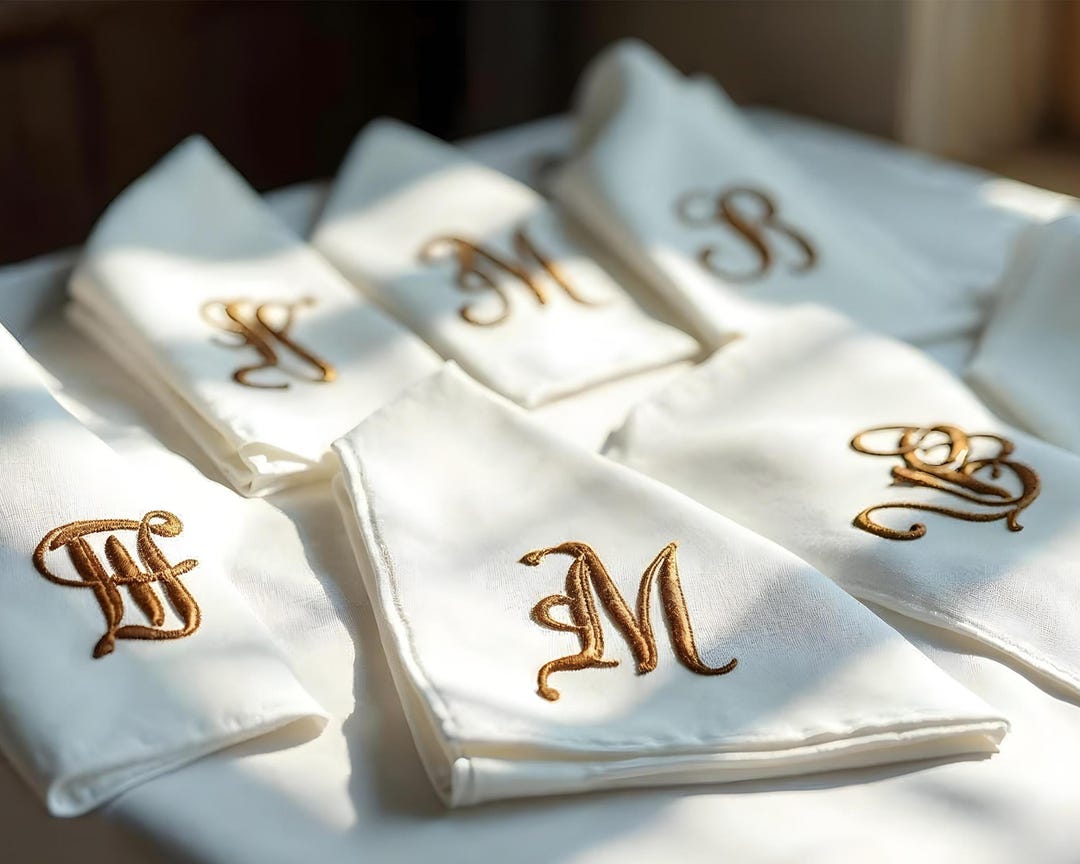Monogrammed Handkerchief Custom Embroidered Men's Hankie Personalized ...