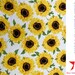 Satin Sunflowers Fabrics Print by the Yard Flowers Plants Field Leaves ...