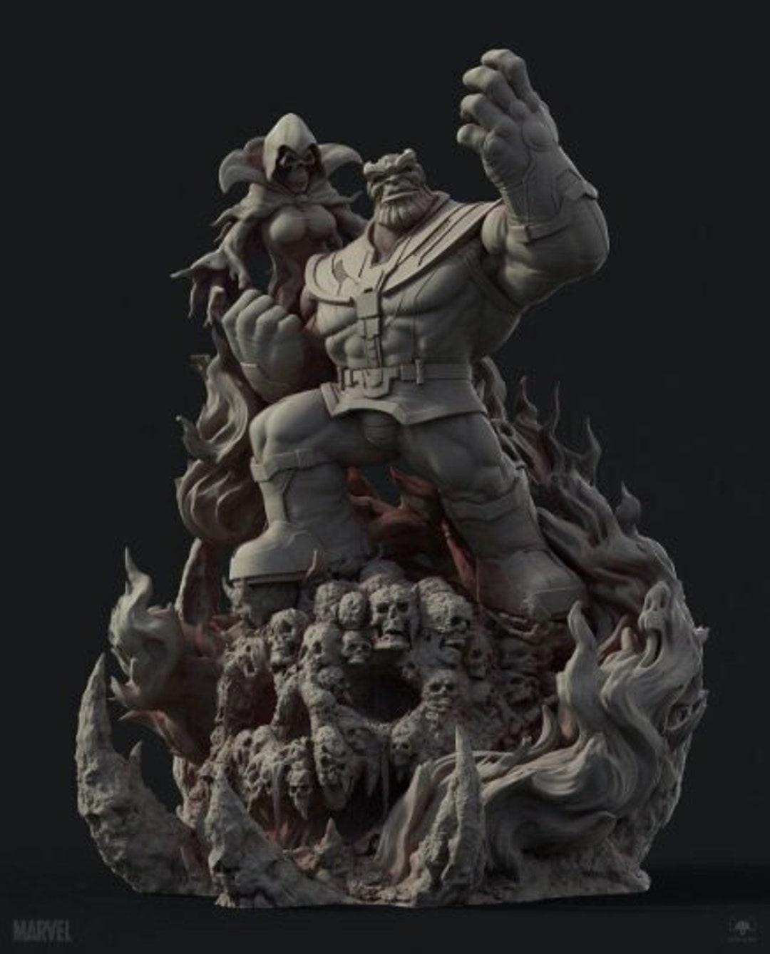 Geng Gi Thanos With Lady Death Statue STL File 3D Digital - Etsy
