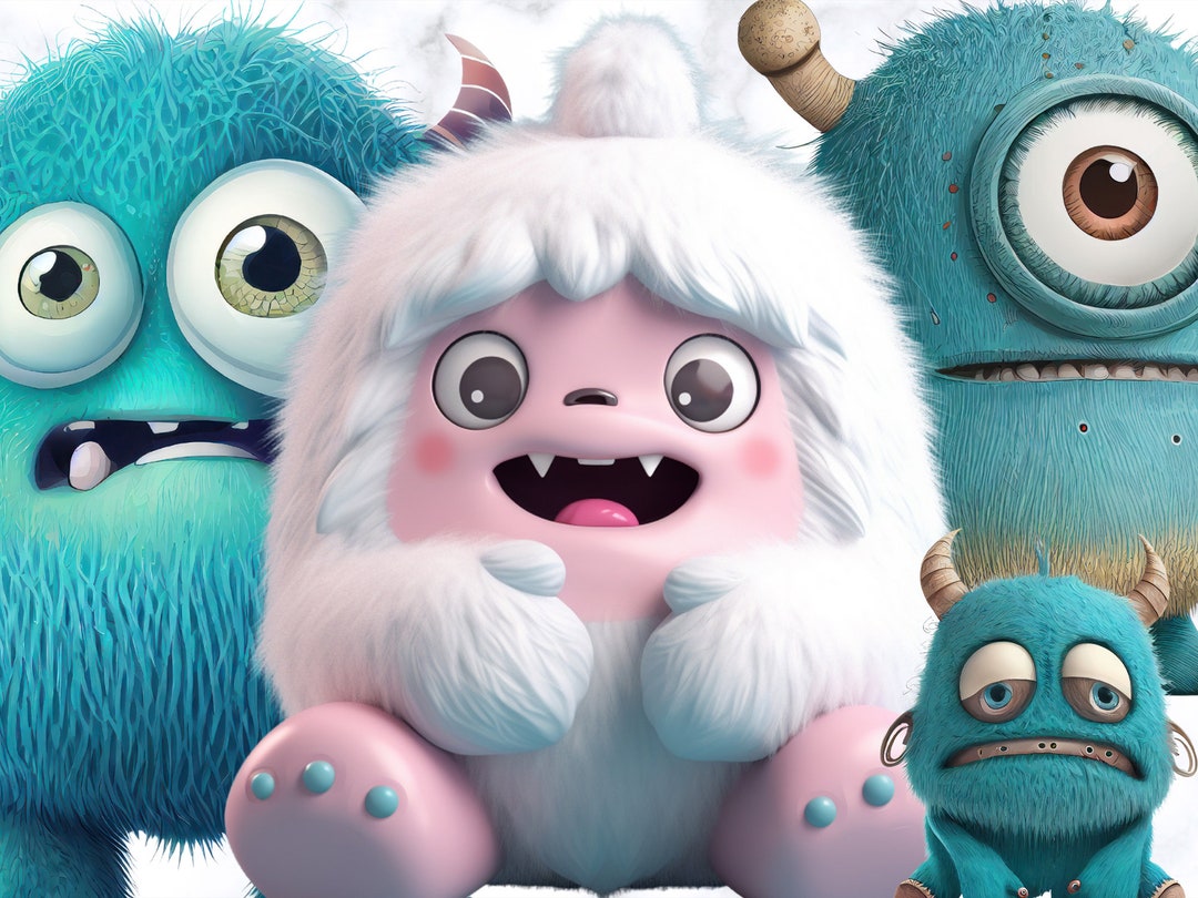 Collection of 30 High-quality 3D Monster Cliparts Cute Monsters ...