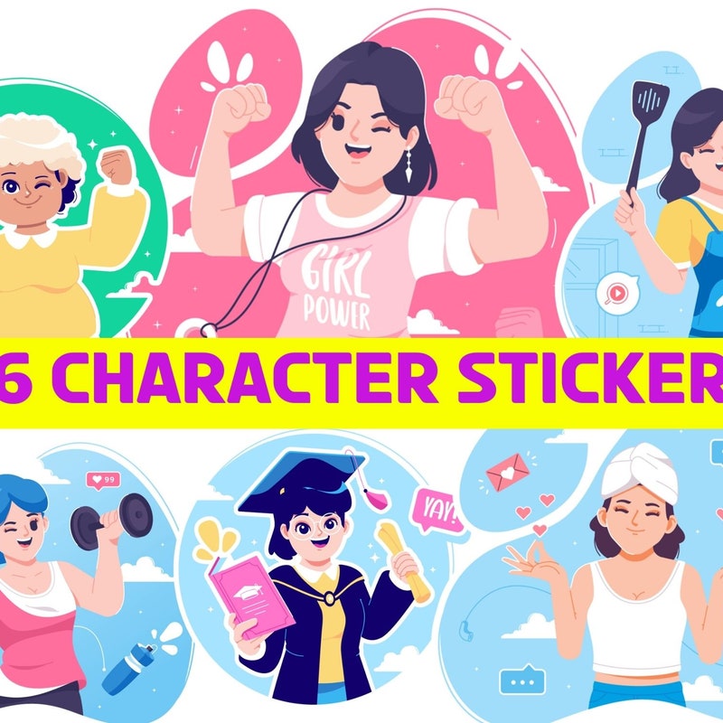 Cartoon Characters Stickers - Etsy