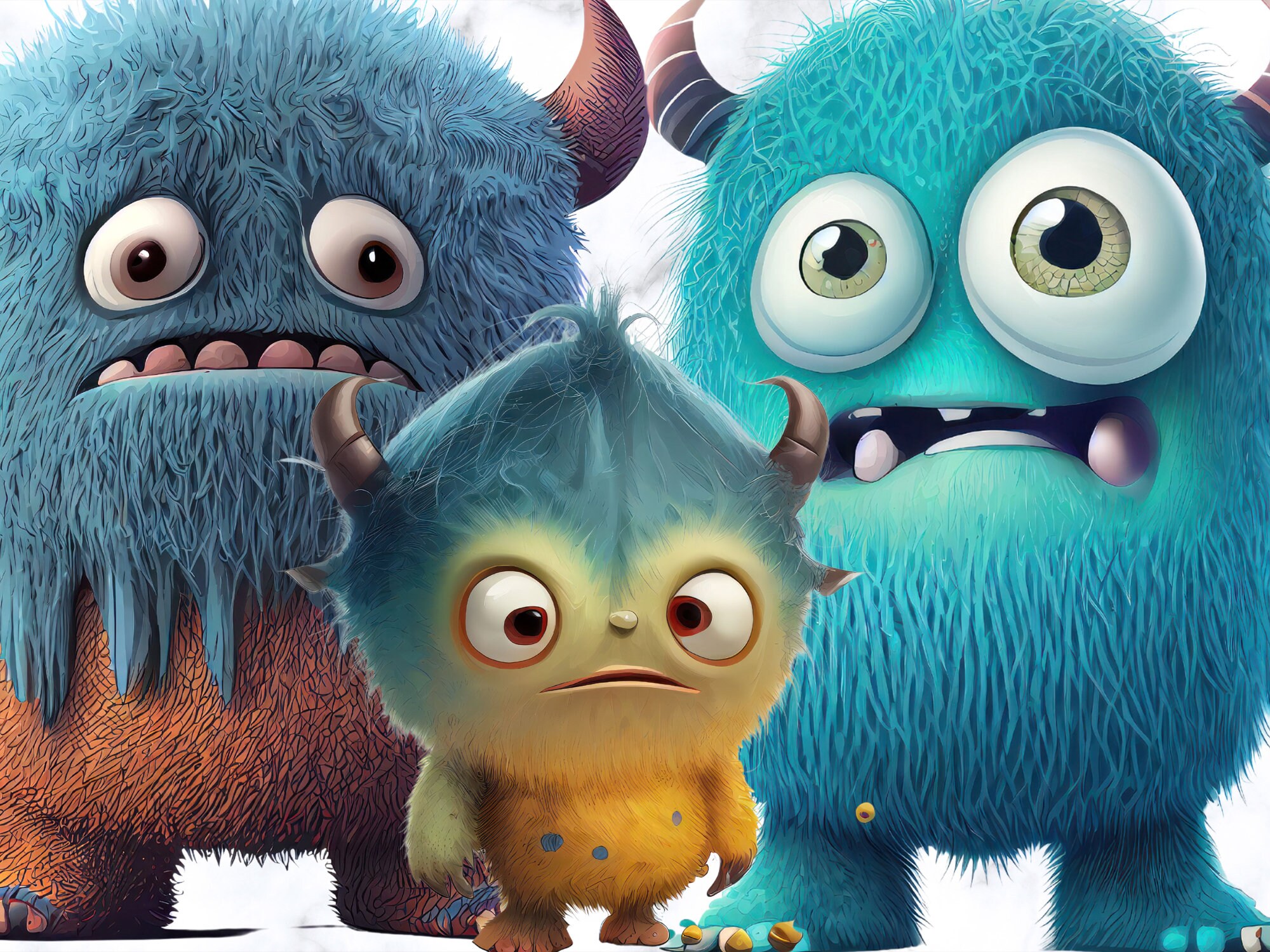 Collection of 30 High-quality 3D Monster Cliparts Cute Monsters ...
