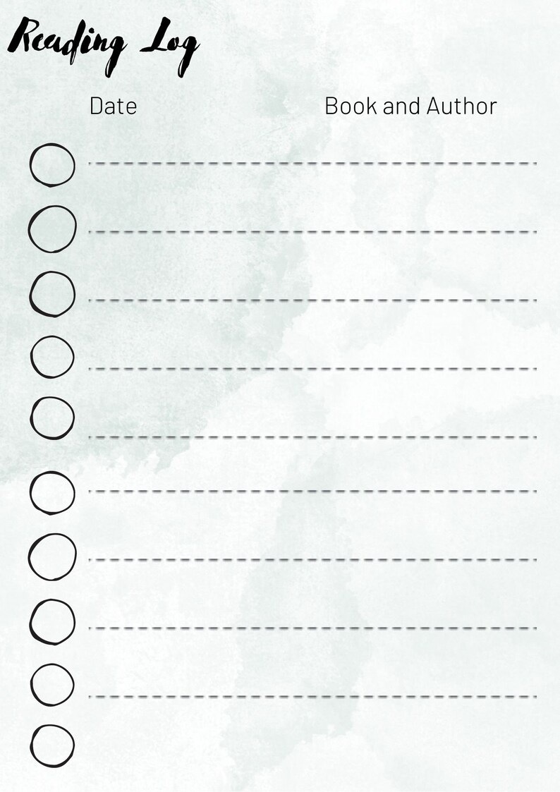 Book Reading Tracking Chart Dijital Printable and Goodnotes - Etsy