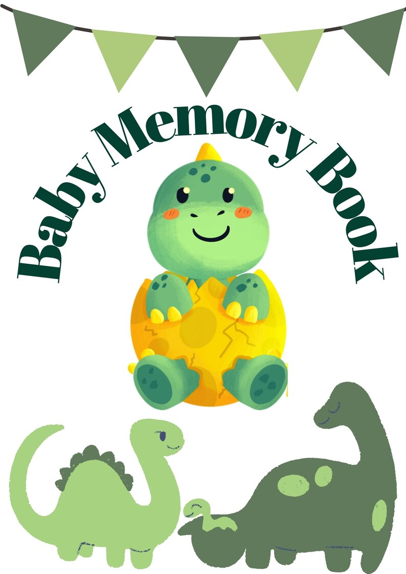 Baby Memory Book Dijital Dinosaur Theme baby Boy - Etsy