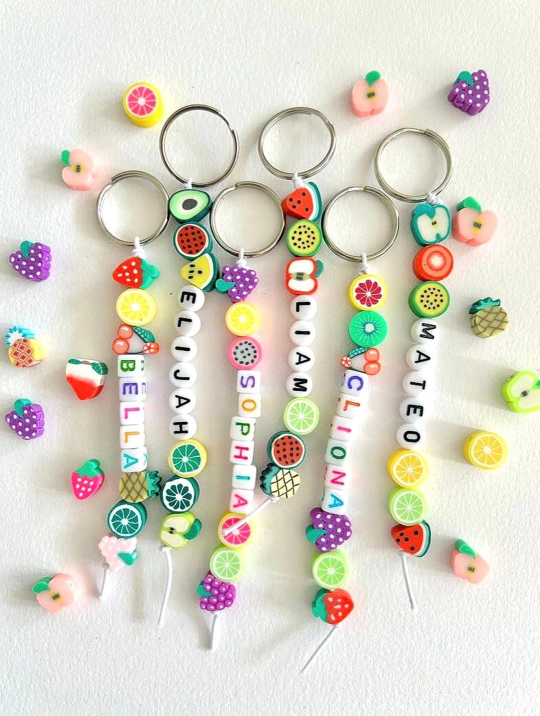 Personalised Keychain | Fruit Keyring |class Gift | Nursery Graduation ...