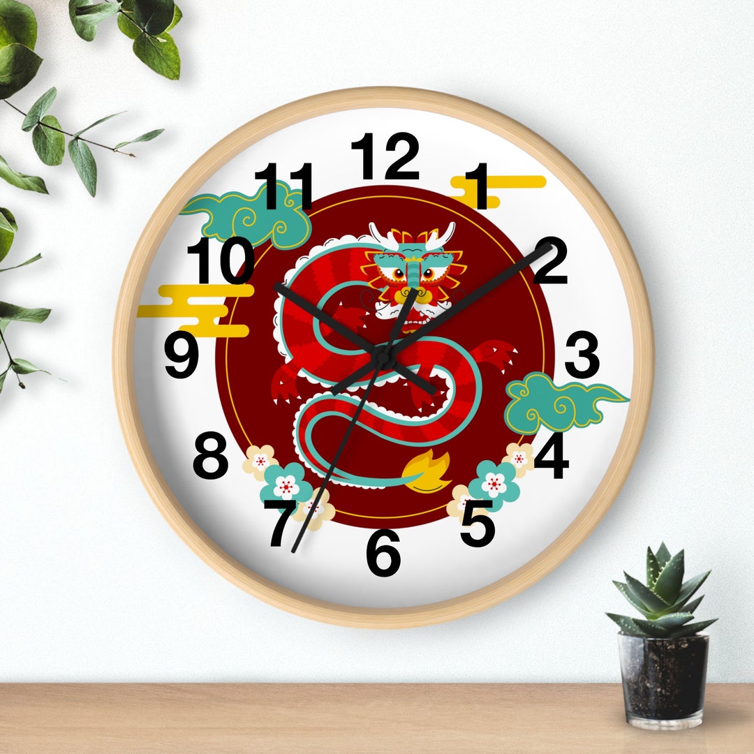 Chinese Dragon Wall Clock - Etsy