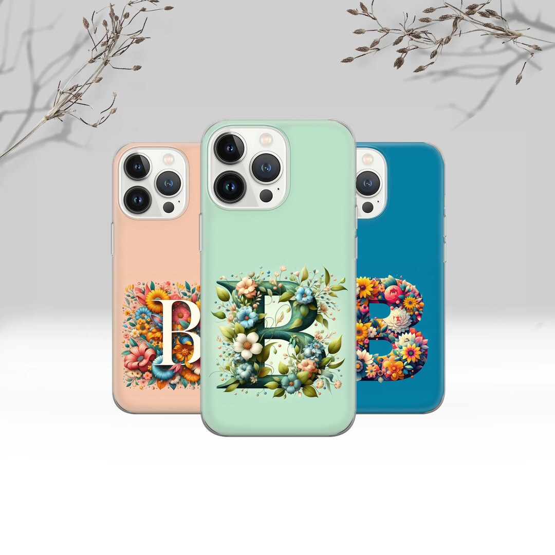 B Letter Phone Case Alphabet Cover for iPhone 15pro, 14, 13, 12, 11 ...