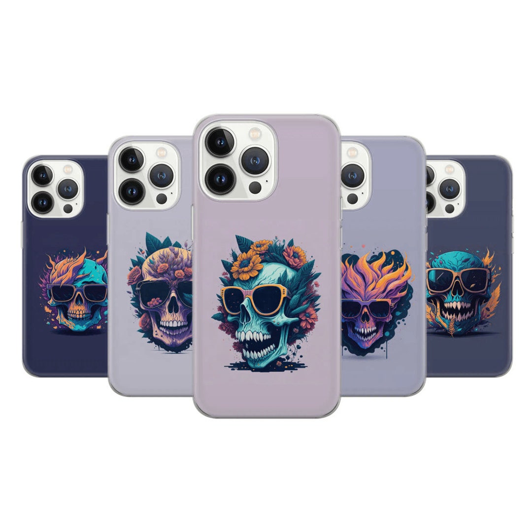 Skeleton Evil Phone Case Skull Punk Cover for iPhone 14 13 12 Pro 11 XR ...