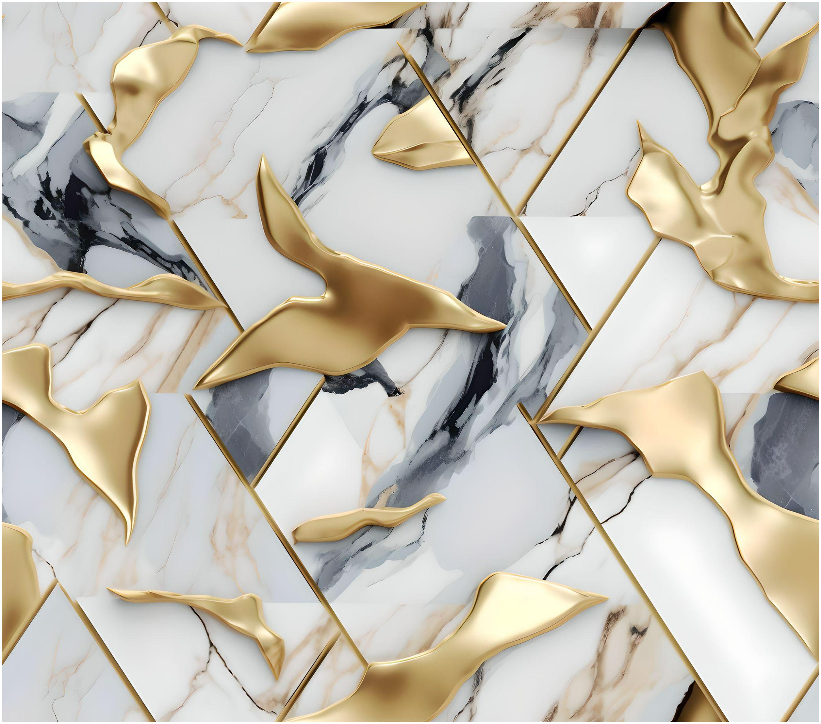 Seamless 3D Golden Marbles 20 Oz Skinny Tumbler Sublimation Design ...