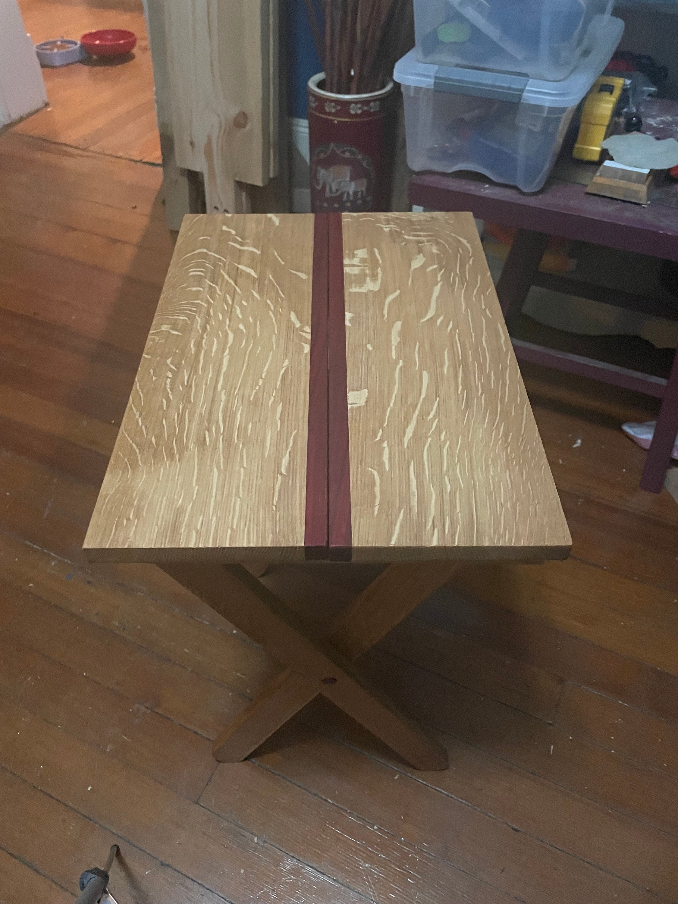 Folding TV Tray, Oak and Padauk Folding Table, Custom TV Tray, Custom ...