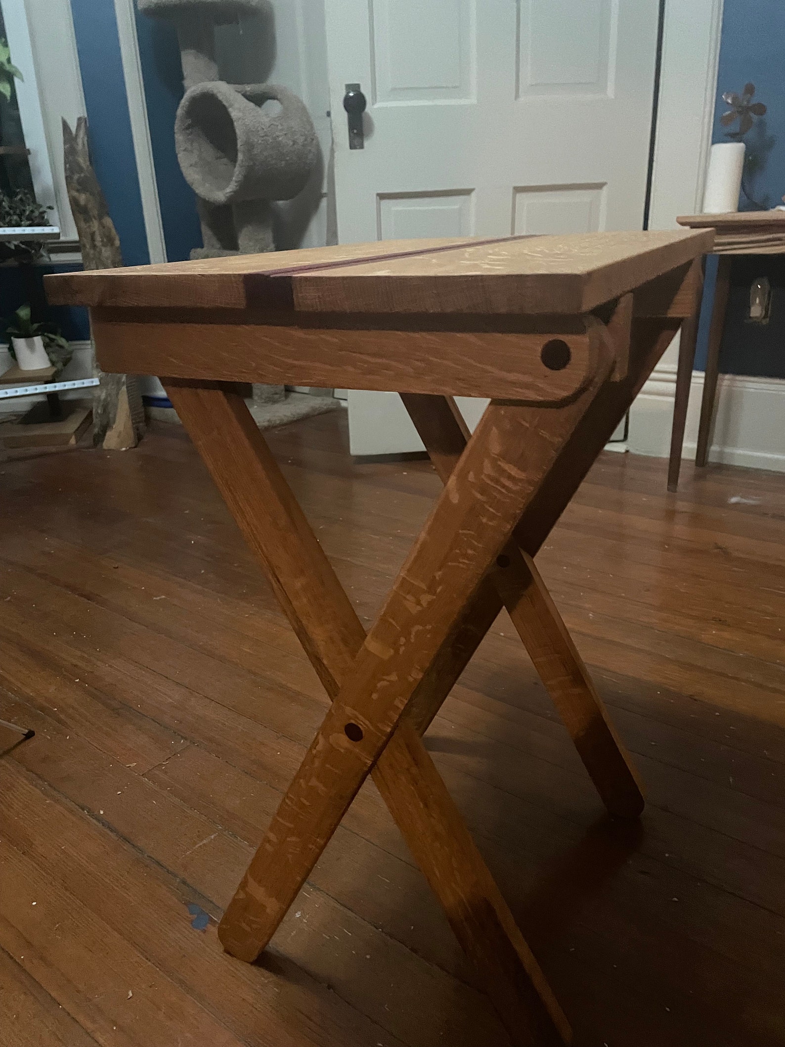 Folding TV Tray, Oak and Padauk Folding Table, Custom TV Tray, Custom ...