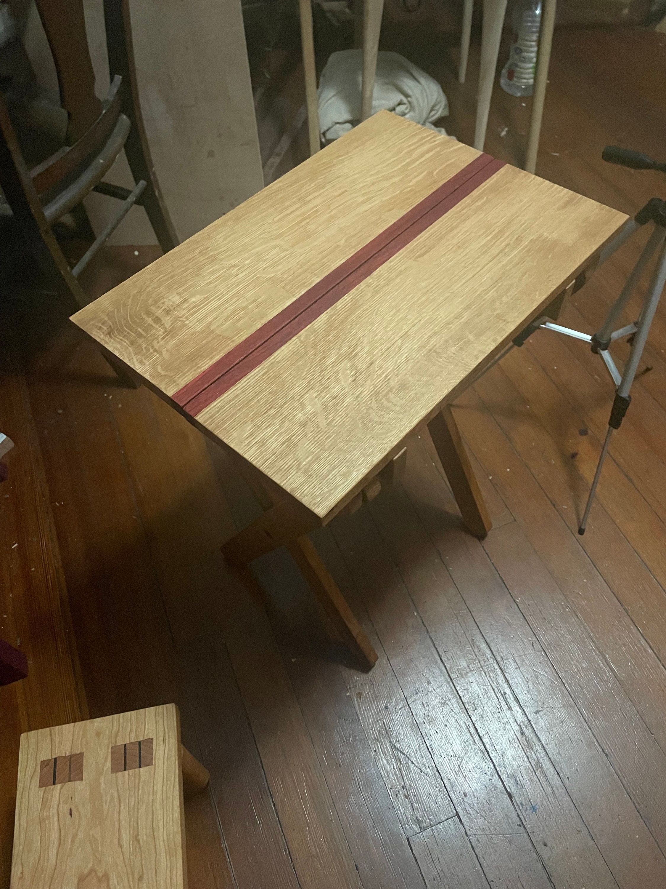 Folding TV Tray, Oak and Padauk Folding Table, Custom TV Tray, Custom ...