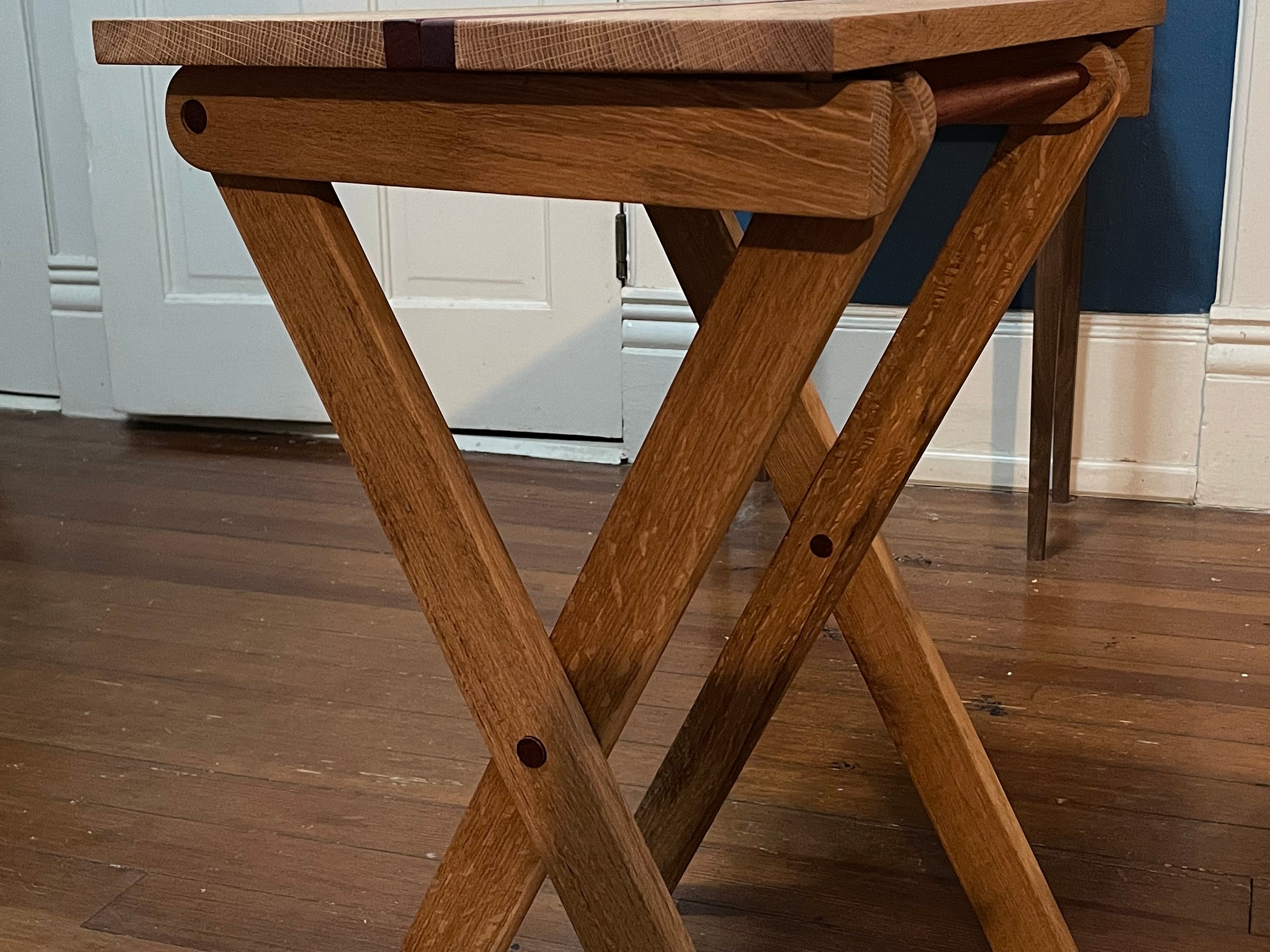 Folding TV Tray, Oak and Padauk Folding Table, Custom TV Tray, Custom ...