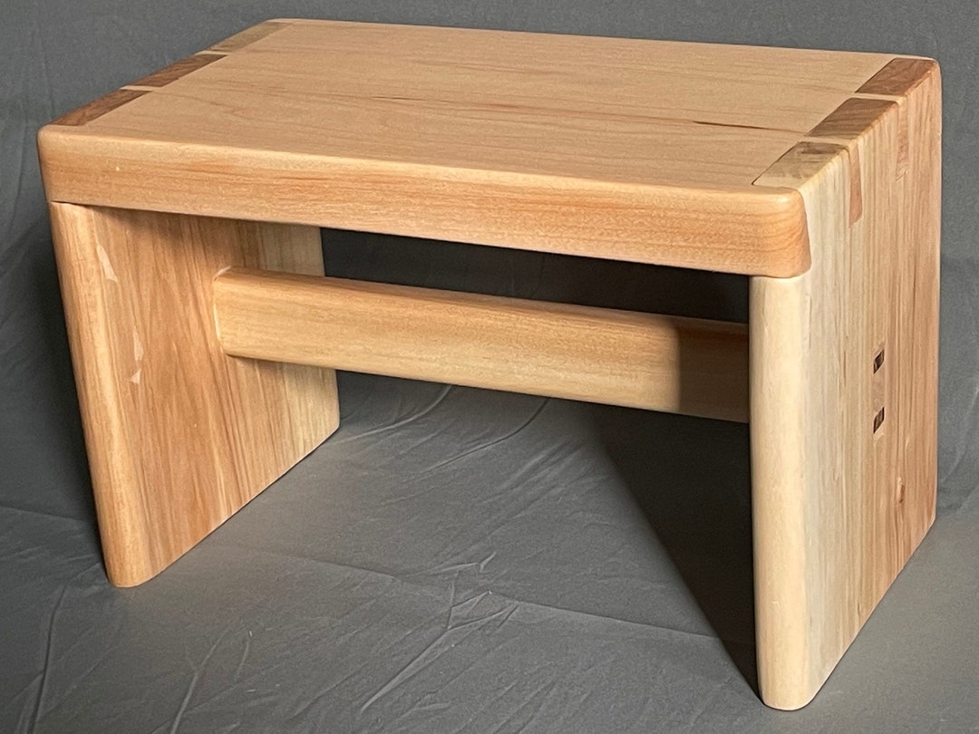 Wooden Step Stool, Handmade Maple Step Stool, Kitchen Stool, Bathroom ...