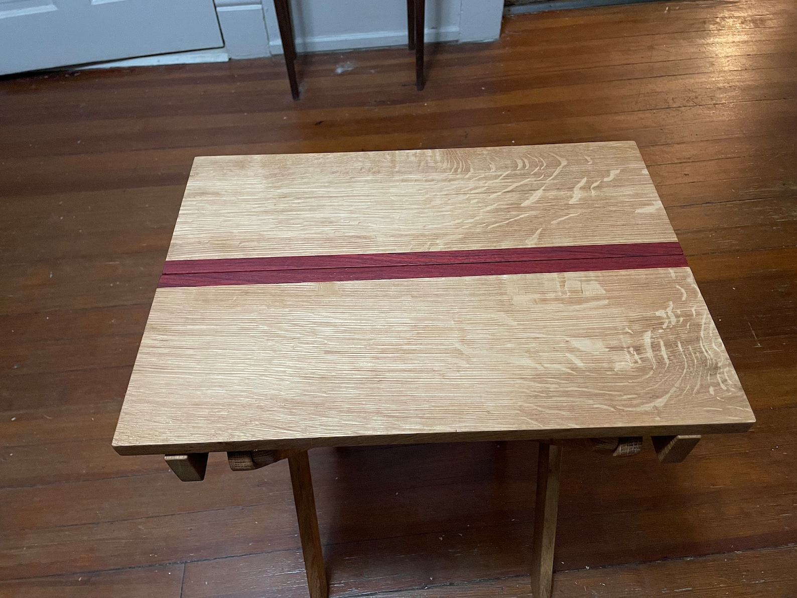 Folding TV Tray, Oak and Padauk Folding Table, Custom TV Tray, Custom ...