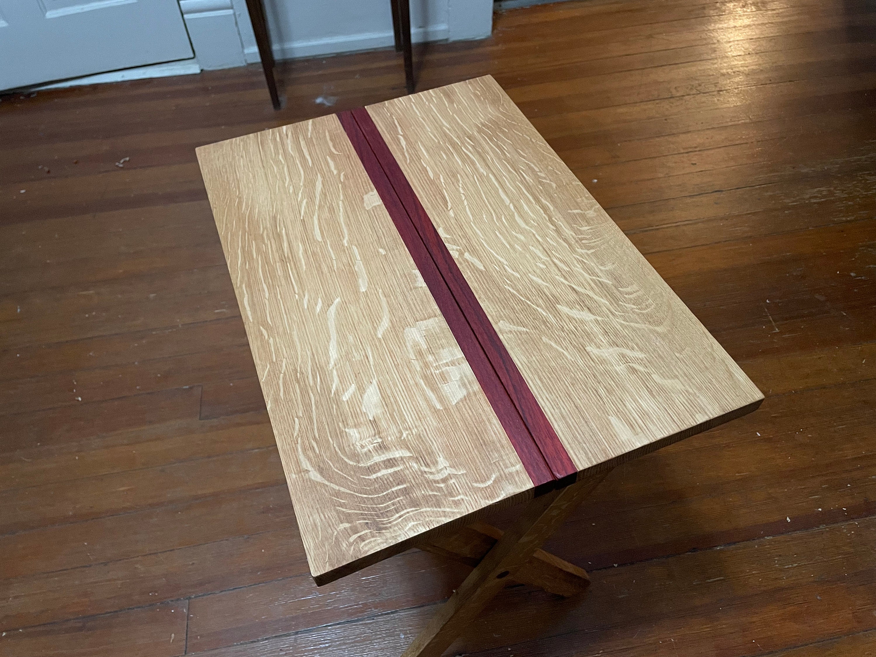 Folding TV Tray, Oak and Padauk Folding Table, Custom TV Tray, Custom ...