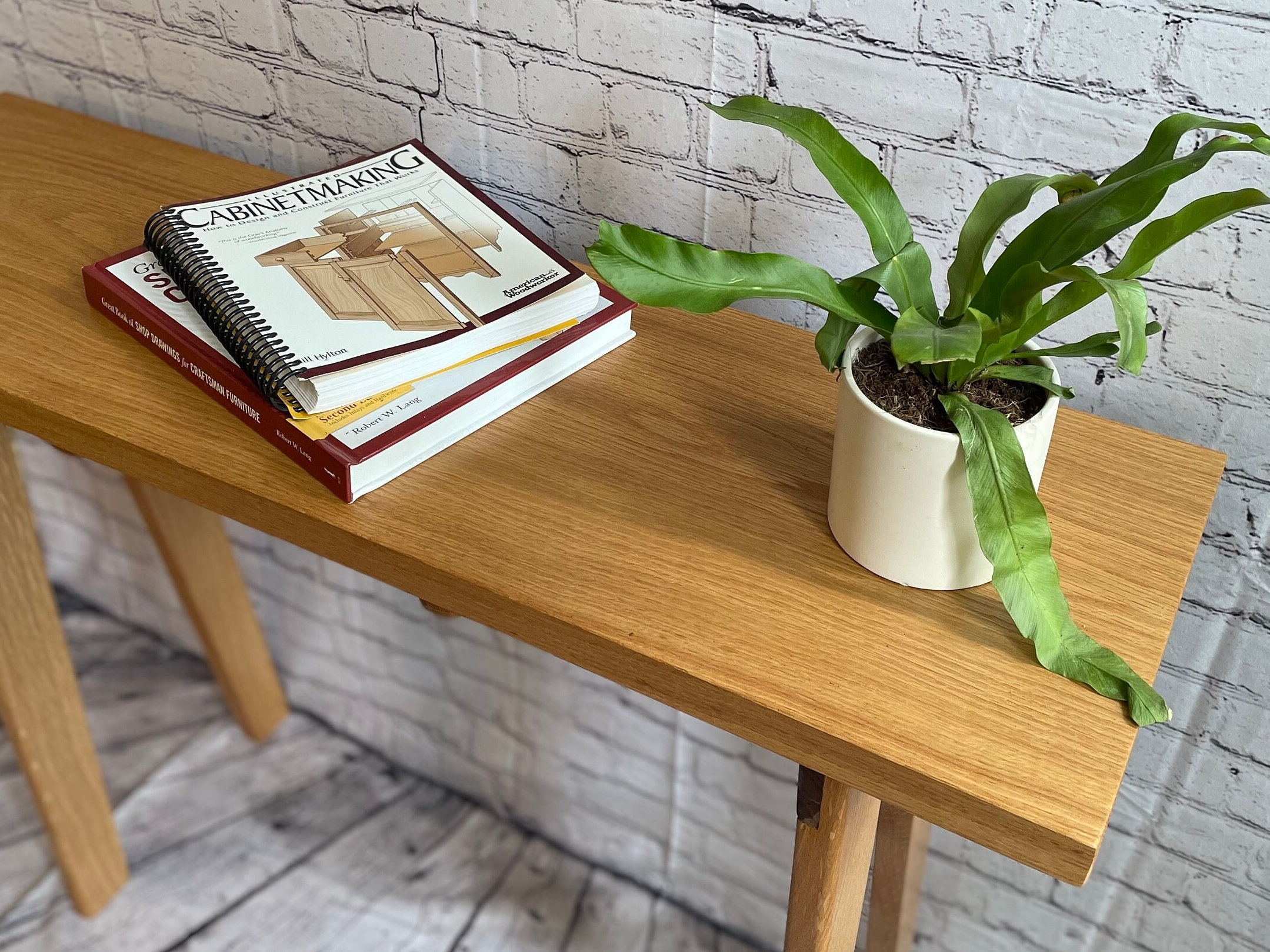 Walnut and Oak Midcentury Modern Hall Table Handmade Solid Hardwood ...