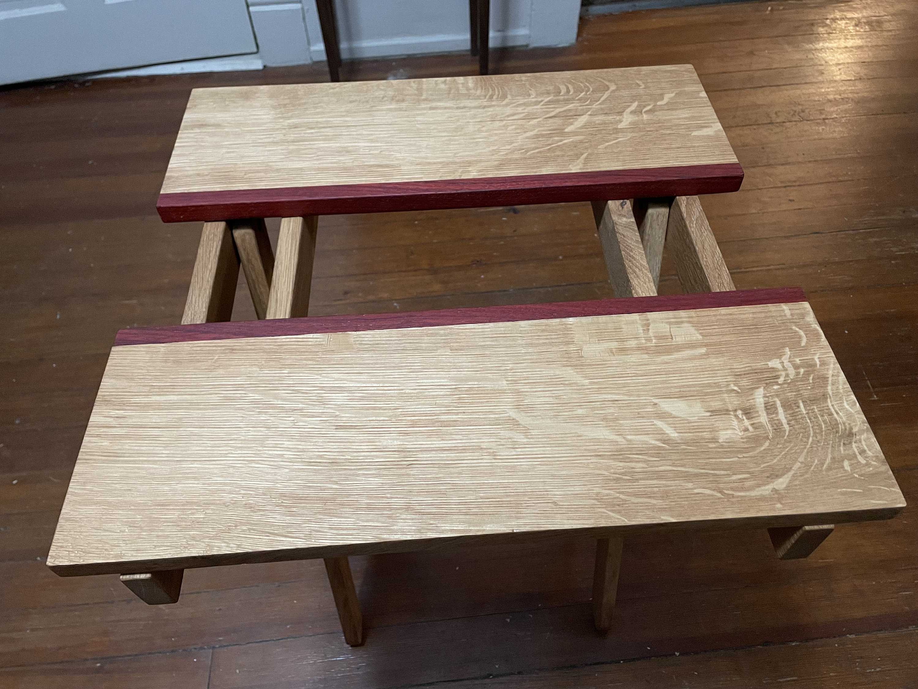 Folding TV Tray, Oak and Padauk Folding Table, Custom TV Tray, Custom ...