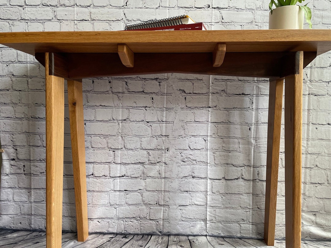 Walnut and Oak Midcentury Modern Hall Table Handmade Solid Hardwood ...