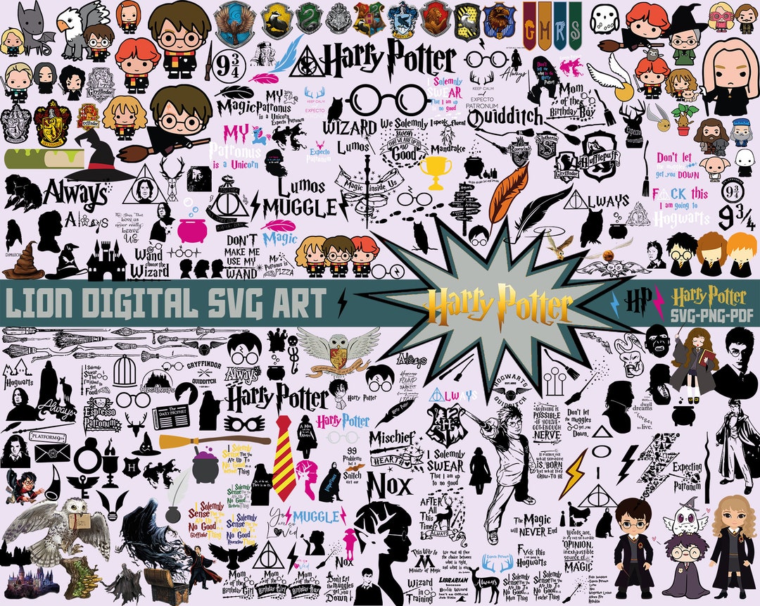 Mega Harry P.otter Svg Bundle 1750 Svg Png Pdf Files - Etsy UK