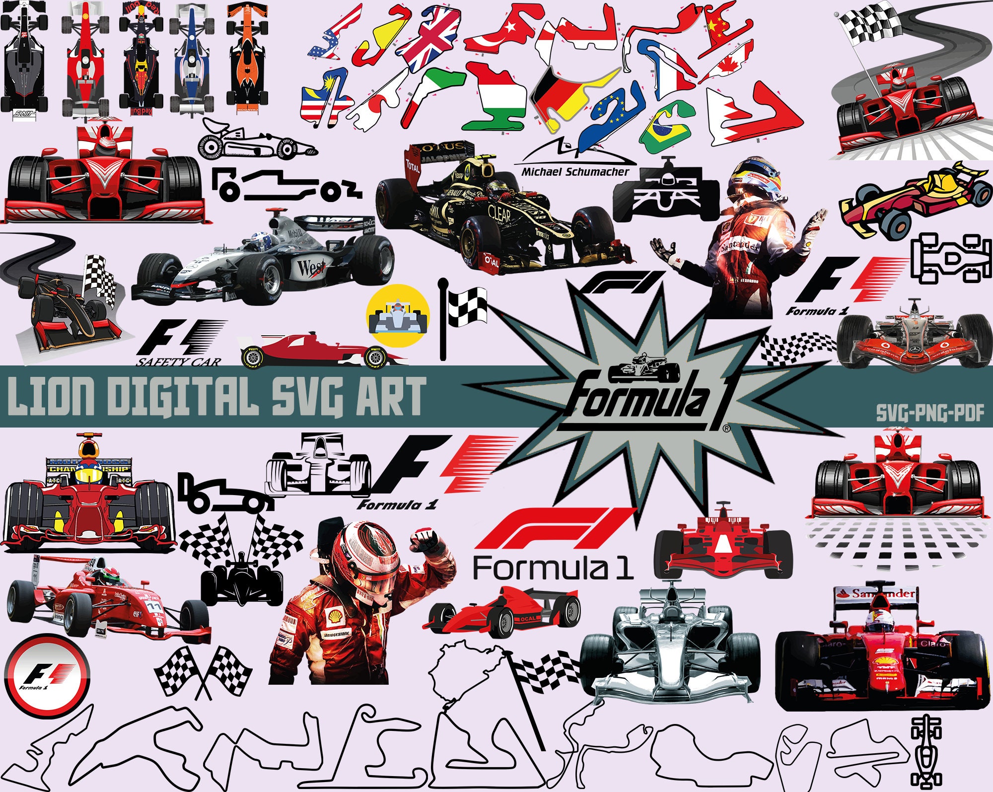 Formel 1 Wagen Clipart Flowers