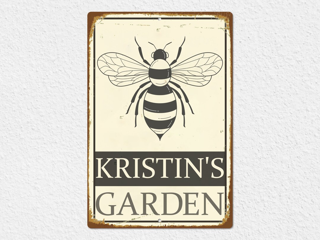 Personalized Bee Garden Sign Metal Queen Bee Flowers Garden - Etsy