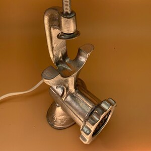 Vintage Meat Grinder Lamp With Blue Light - Etsy