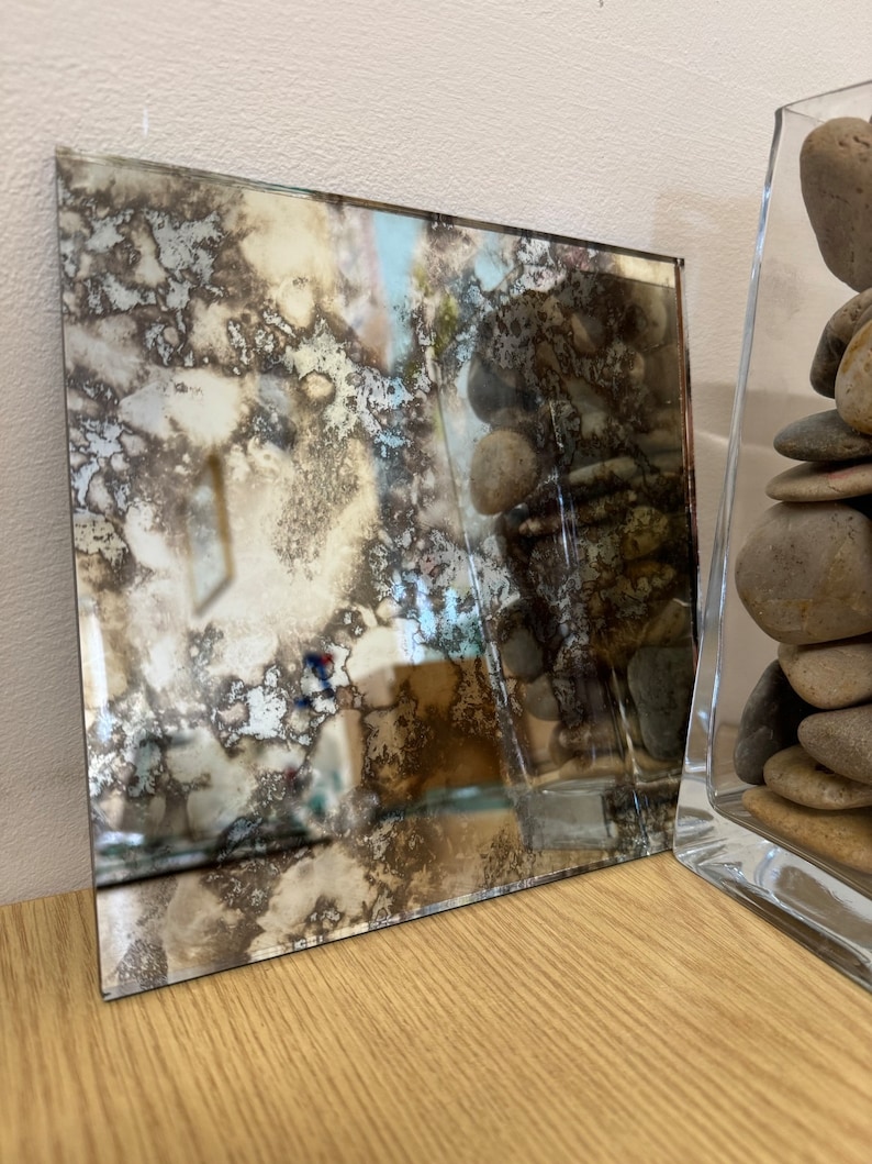 Handmade in the UK Antique Mirror Tiles 30cm X 30cm Gold Splashback ...