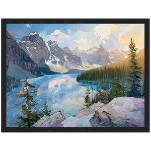 Banff National Park Painting Art Print Canadian Rockies Landscape Wall ...