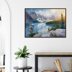 Banff National Park Painting Art Print Canadian Rockies Landscape Wall ...