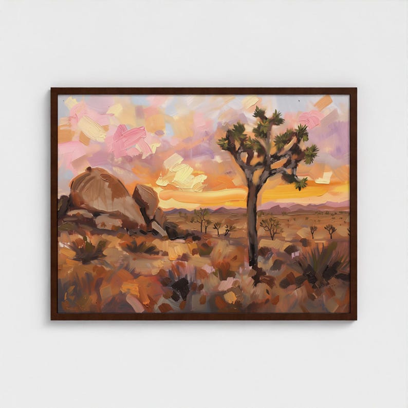 Joshua Tree National Park Oil Painting California Desert Landscape ...