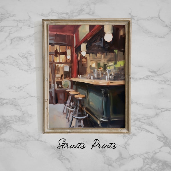 Bar Scene Wall Art - Etsy