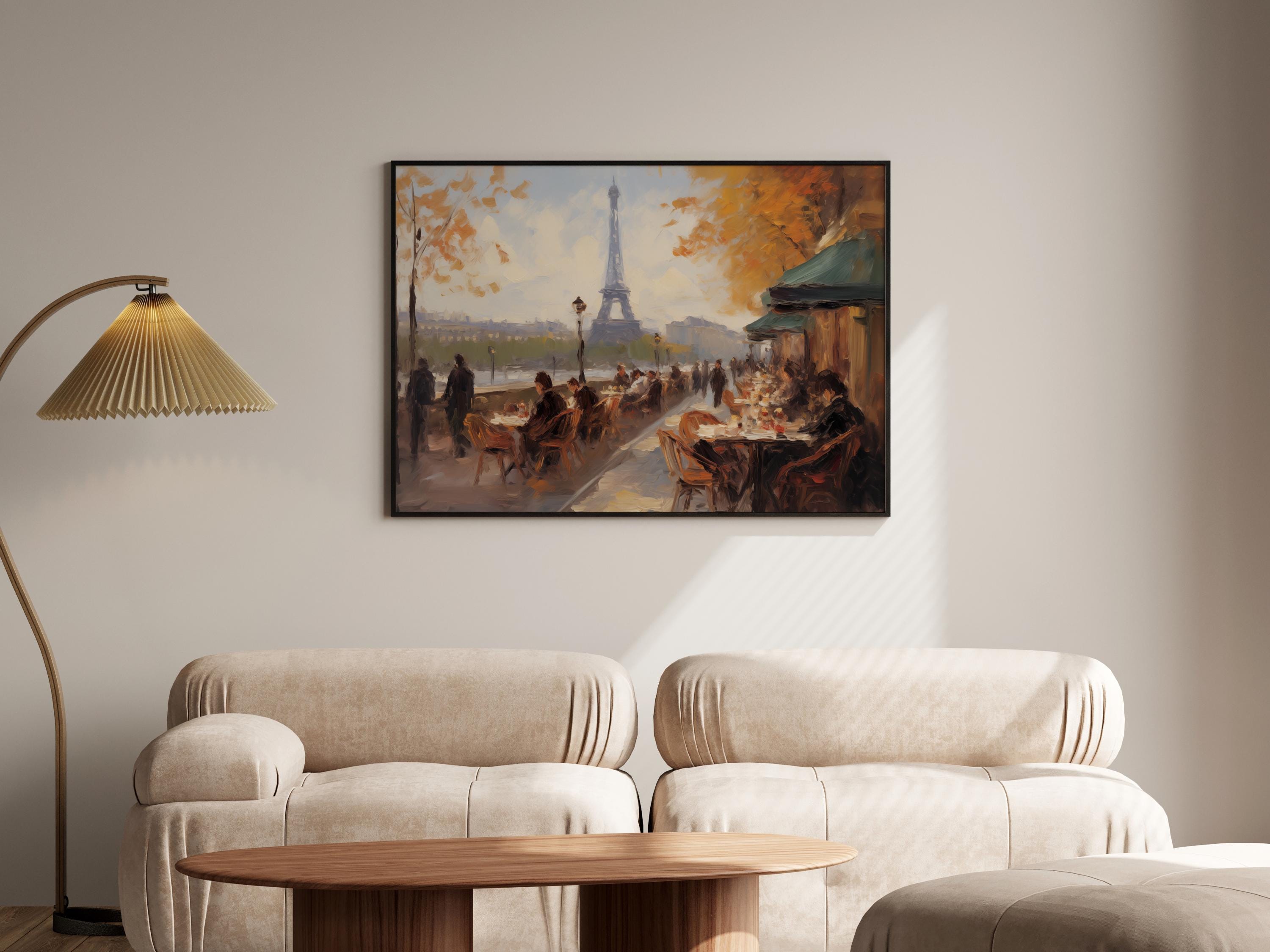 Oil Painting Paris Cafe Wall Art Painting Claude Monet Art Print Eiffel ...