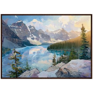 Banff National Park Painting Art Print Canadian Rockies Landscape Wall ...