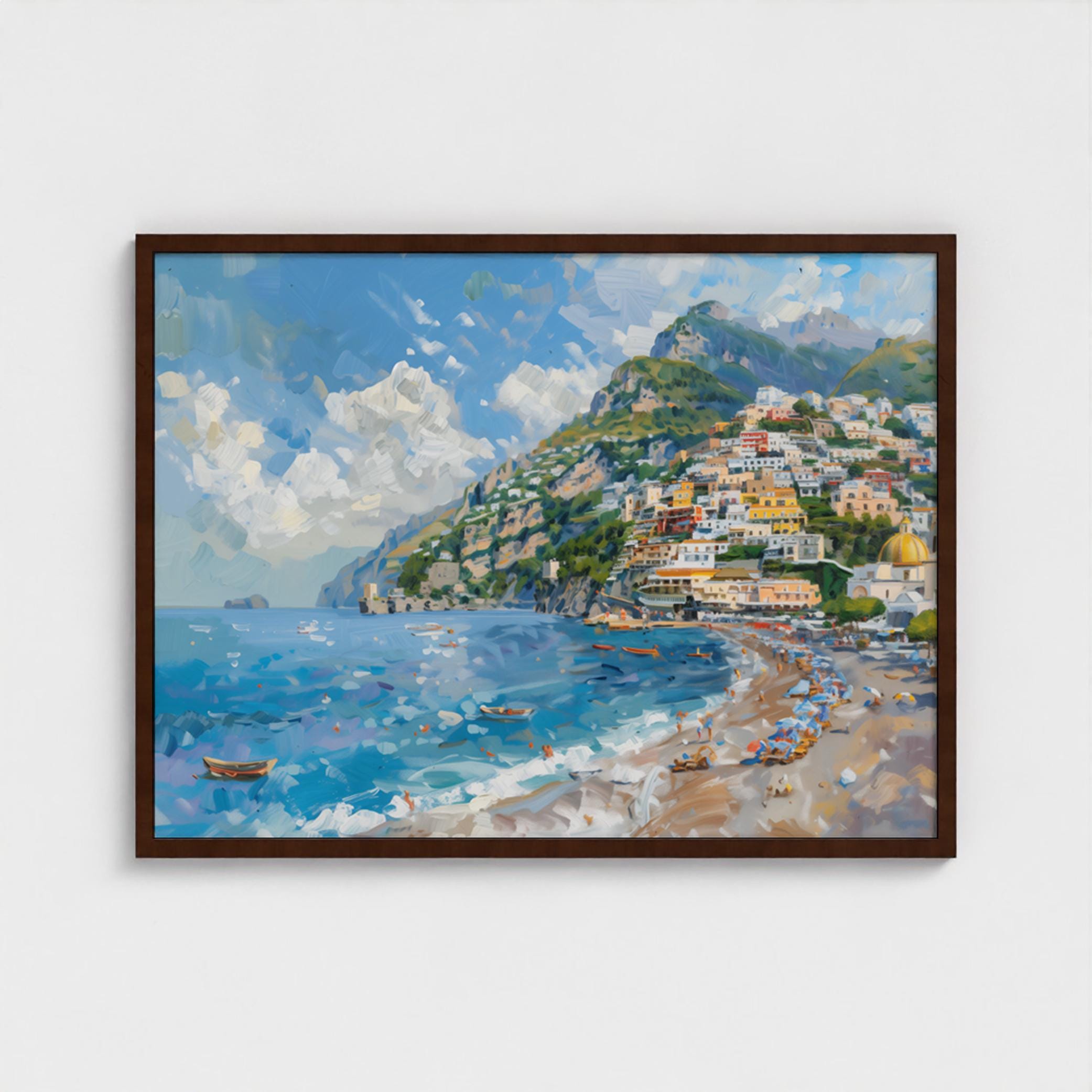 Positano Oil Painting Original Art Amalfi Coast Art Print Seascape ...