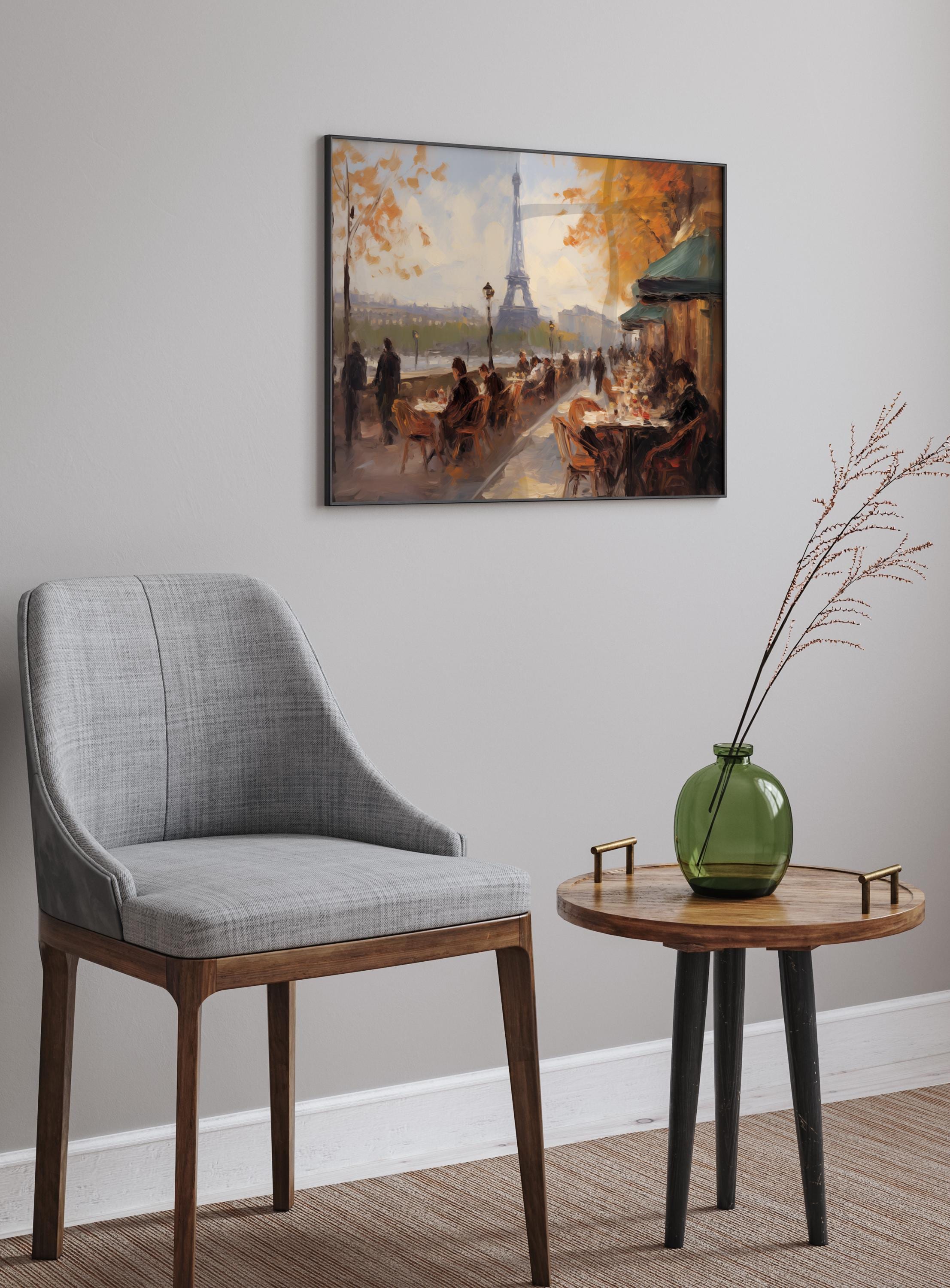 Oil Painting Paris Cafe Wall Art Painting Claude Monet Art Print Eiffel ...