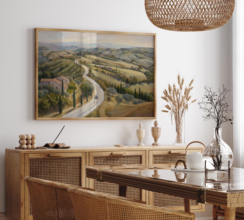 Tuscany Painting, Italy, Tuscany Landscape Print Countryside Wall Art ...