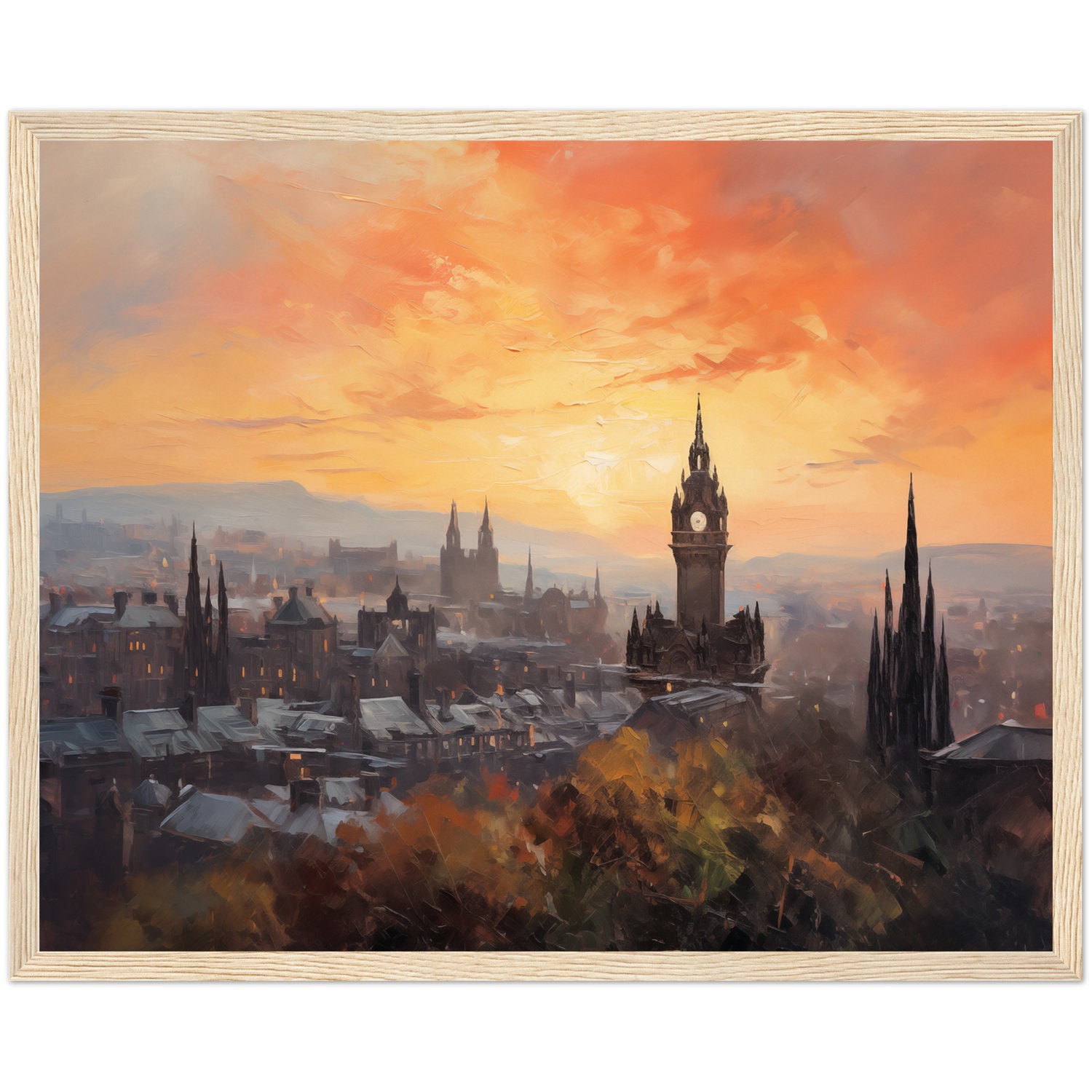 Edinburgh Oil Painting Scotland Art Print Edinburgh Vintage Painting ...