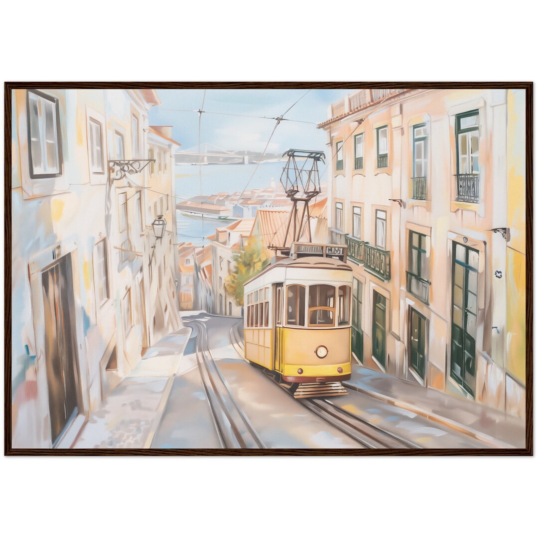 Lisbon Oil Painting Portugal Art Print Lisbon Cityscape, Portugal Wall ...