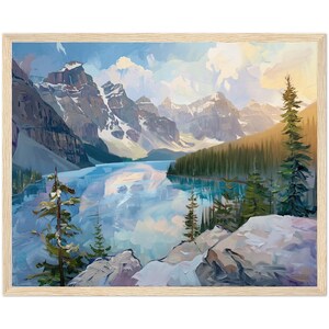 Banff National Park Painting Art Print Canadian Rockies Landscape Wall ...