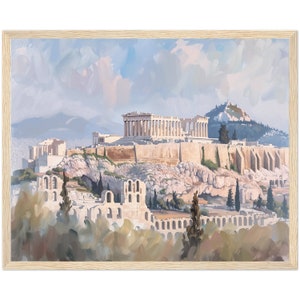 Athens Greece Acropolis Parthenon Painting Europe Travel Fine Art Print ...