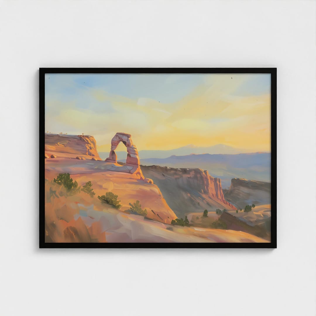 Arches National Park Painting Warm Rustic Utah Art Print Western Wall ...