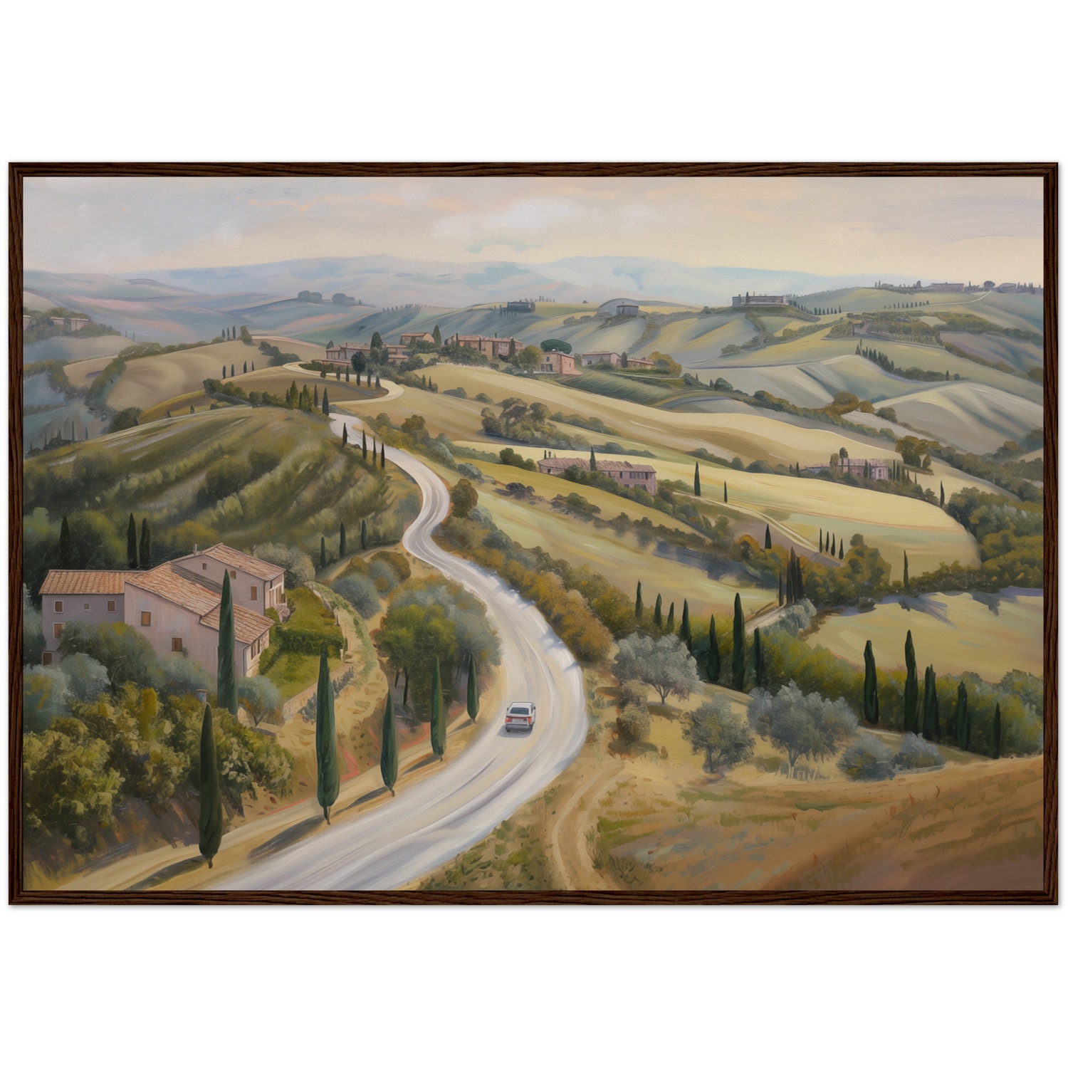 Tuscany Painting, Italy, Tuscany Landscape Print Countryside Wall Art ...